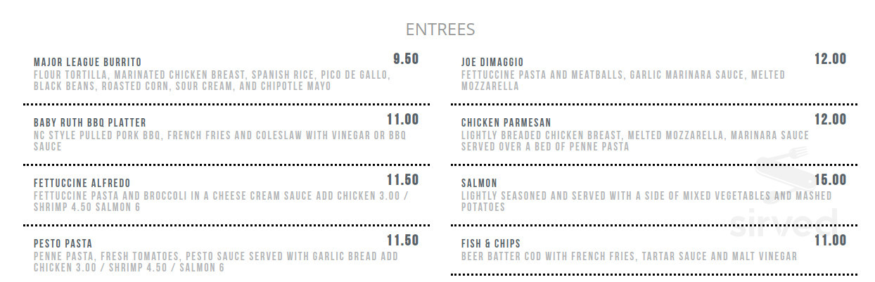 Rookies menus in Wake Forest, North Carolina, United States