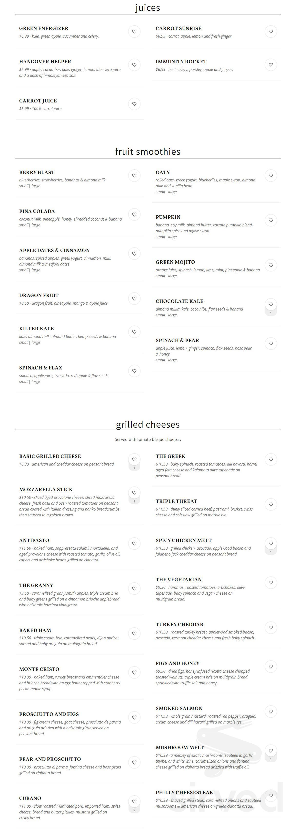 NV Bakery & Market menu in Waterford, Connecticut, USA
