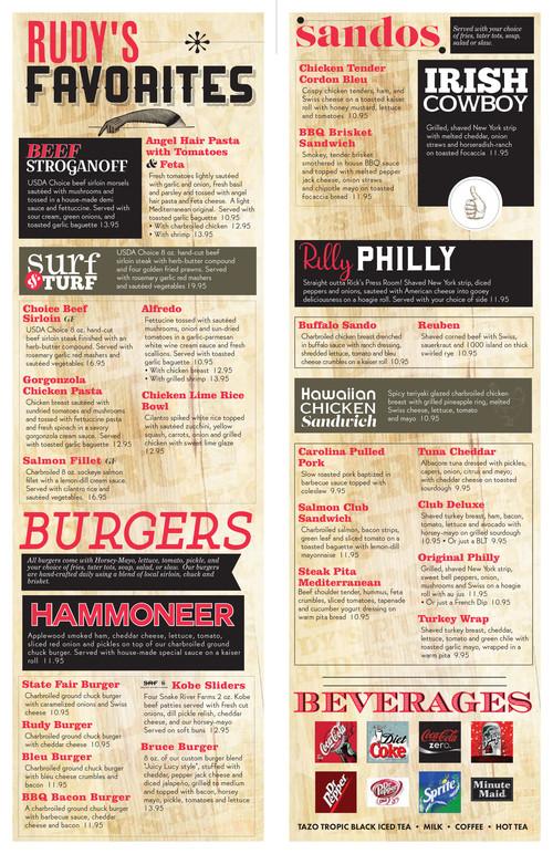 Rudy's Pub & Grill menu in Meridian, Idaho, USA