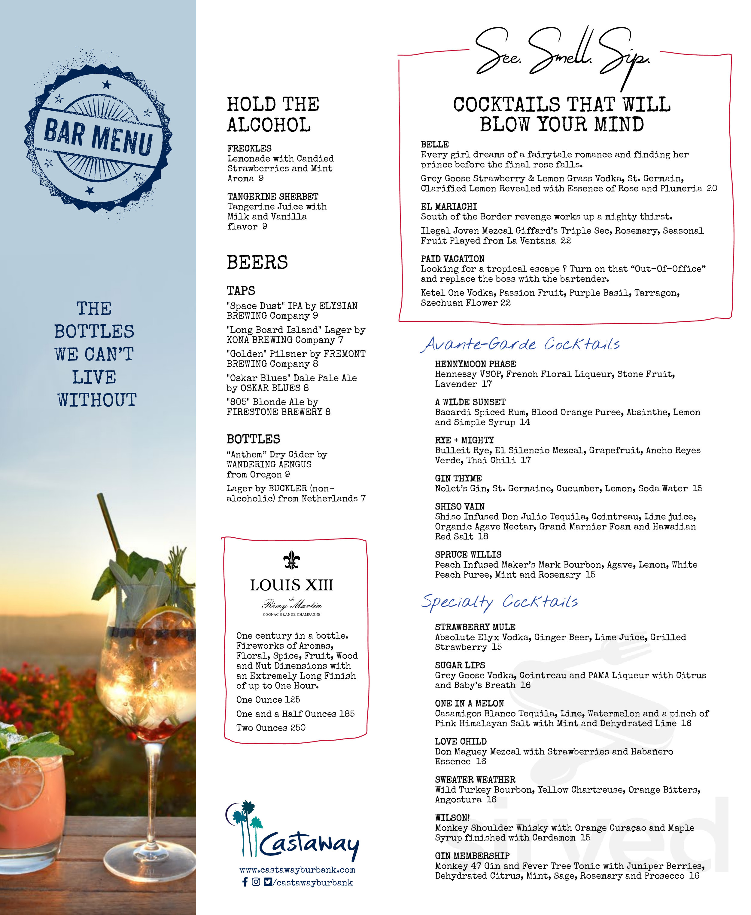 Menu - Burbank CA's Castaway Restaurant & Events | Sirved