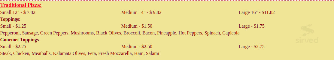 Round the Corner Carryout menus in Gibsonia, Pennsylvania, United States