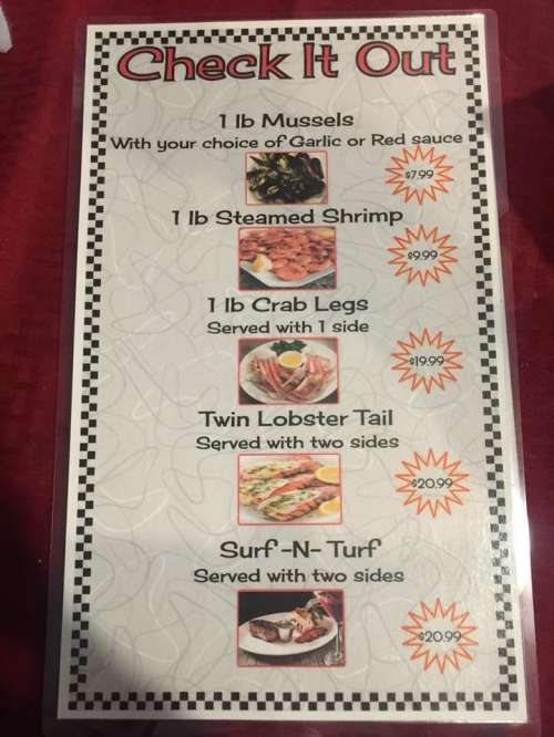 Old Time Diner menu in Leesburg, Florida, USA