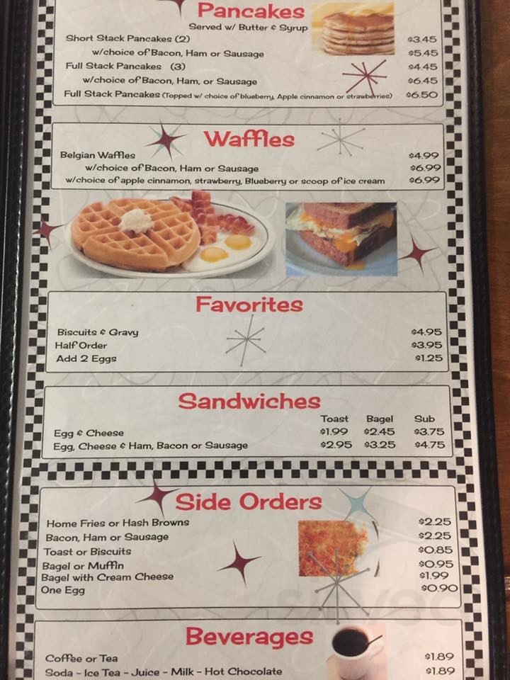 Old Time Diner menu in Leesburg, Florida, USA