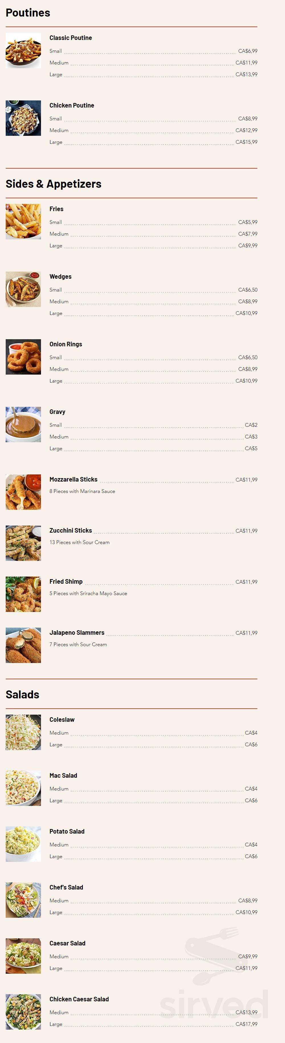 Menu - Arnprior ON's Chicken Palace | Sirved
