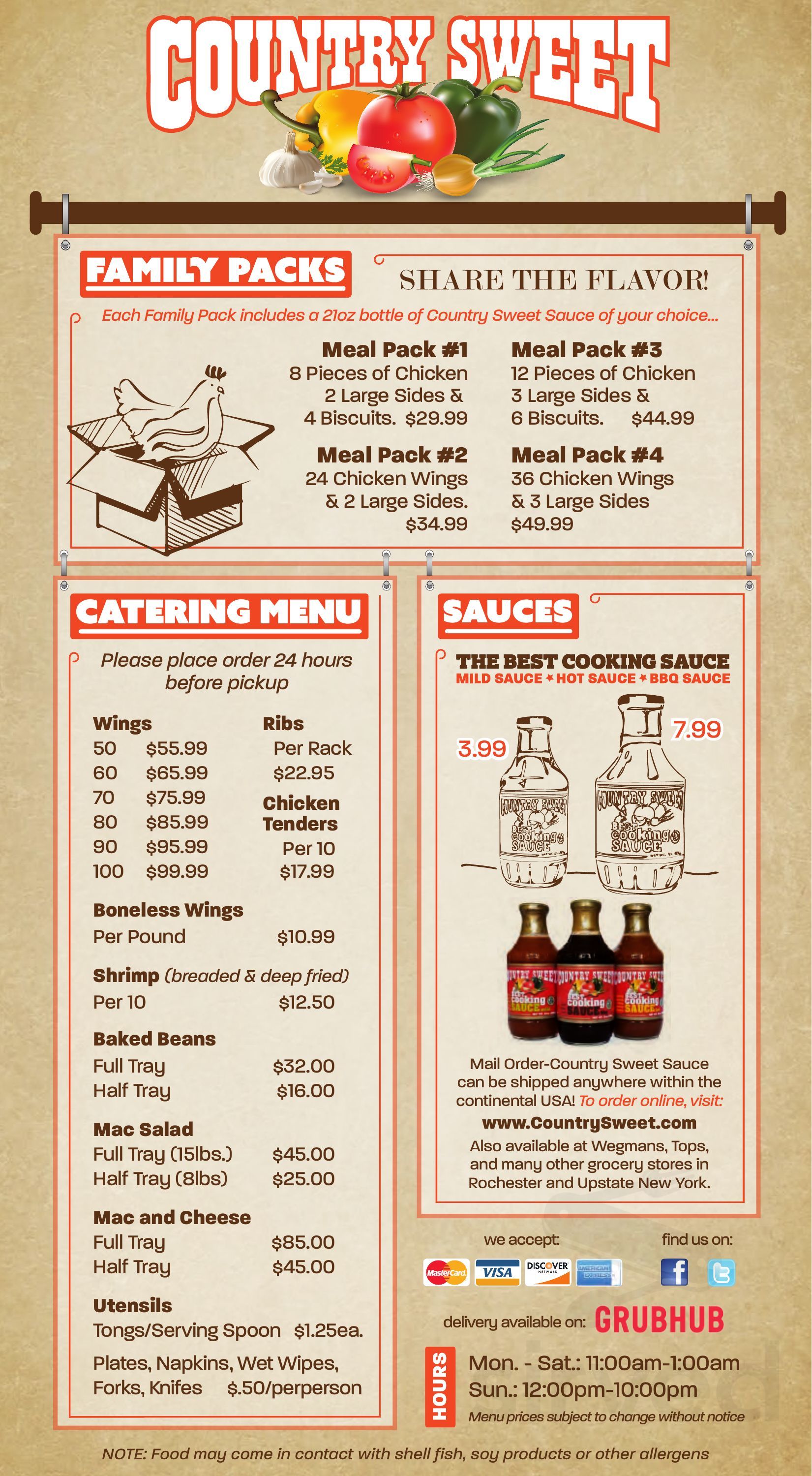 Country Sweet Chicken & Ribs menu in Rochester, New York, USA