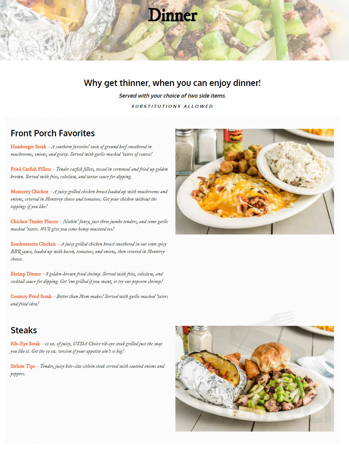 Front Porch Grill menu in Millbrook, Alabama, USA