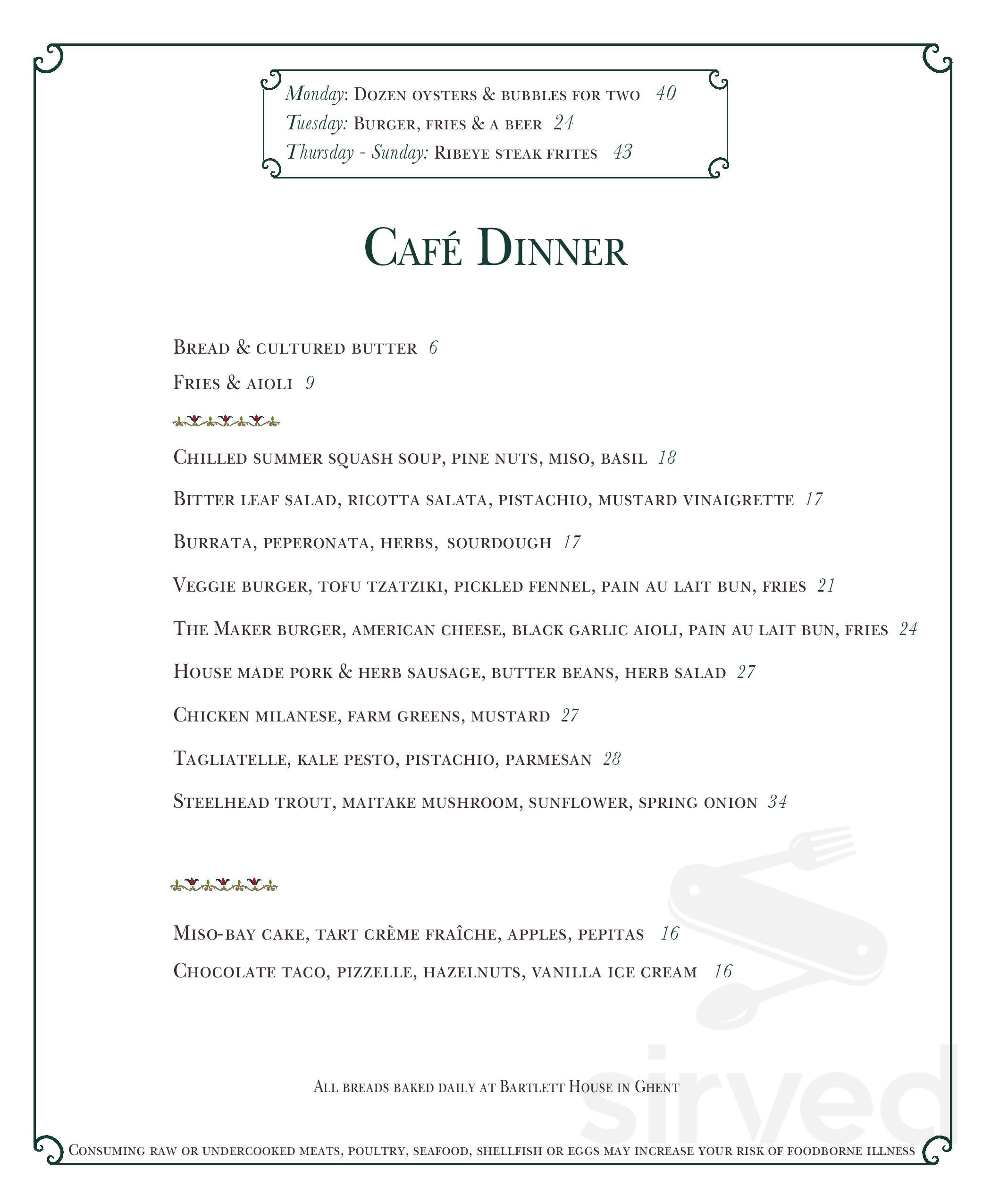 The Maker Lounge menus in Hudson, New York, United States