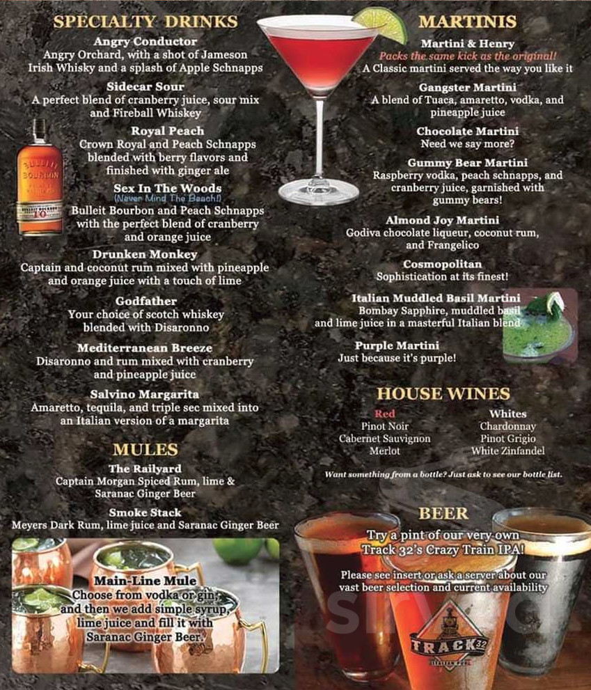 Track 32 Italian Pub menu in Feura Bush, New York, USA