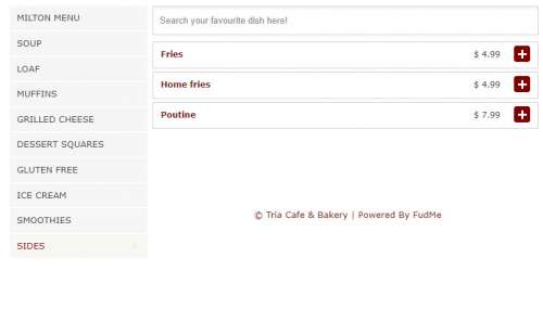 Tria Cafe & Bakery (Milton) menu in Milton, Ontario, Canada