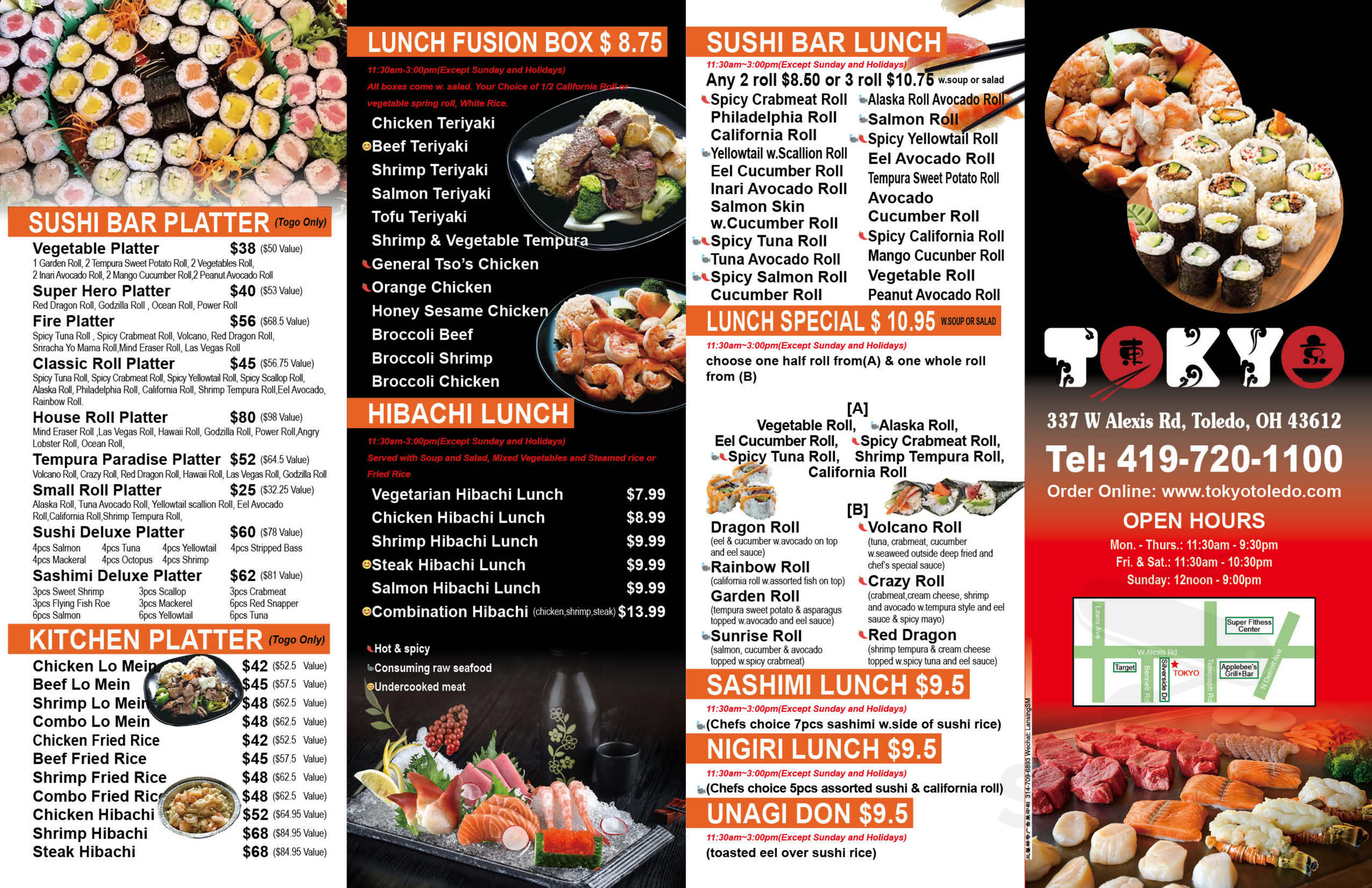 Menu - Toledo OH's Tokyo Steakhouse & Sushi | Sirved