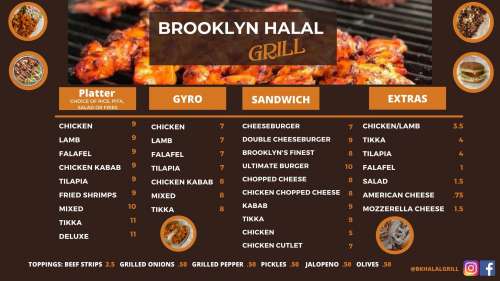 Brooklyn Halal Grill menu in Brooklyn, New York, USA