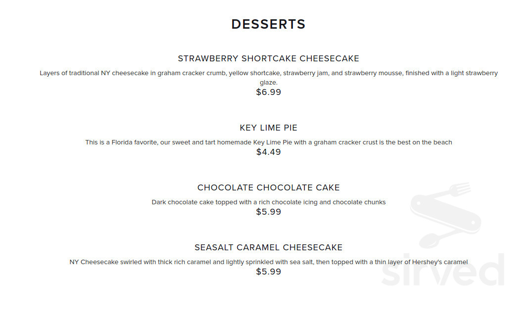 Menu for Pompano Joe's Seafood House in Panama City Beach, FL | Sirved