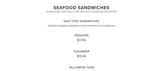 Menu for Pompano Joe's in Destin, FL | Sirved