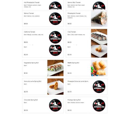 American japa sushi - Orlando menu in Orlando, Florida, USA