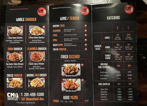 CM Chicken menu in Montclair, New Jersey, USA