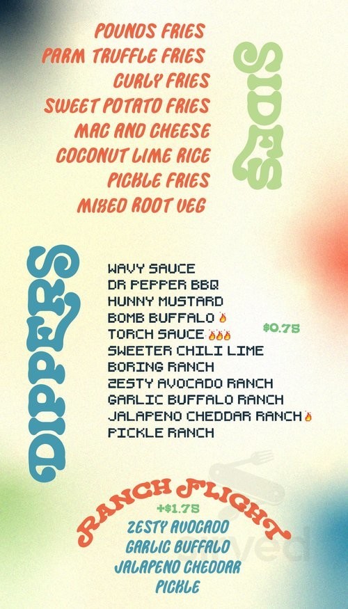 Pounds menu in Fargo, North Dakota, USA