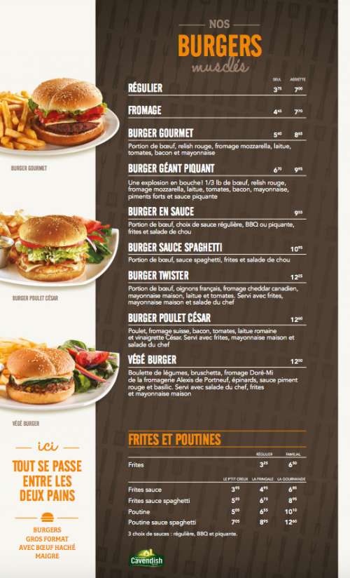 Restaurant Normandin menu in Québec, Quebec, Canada