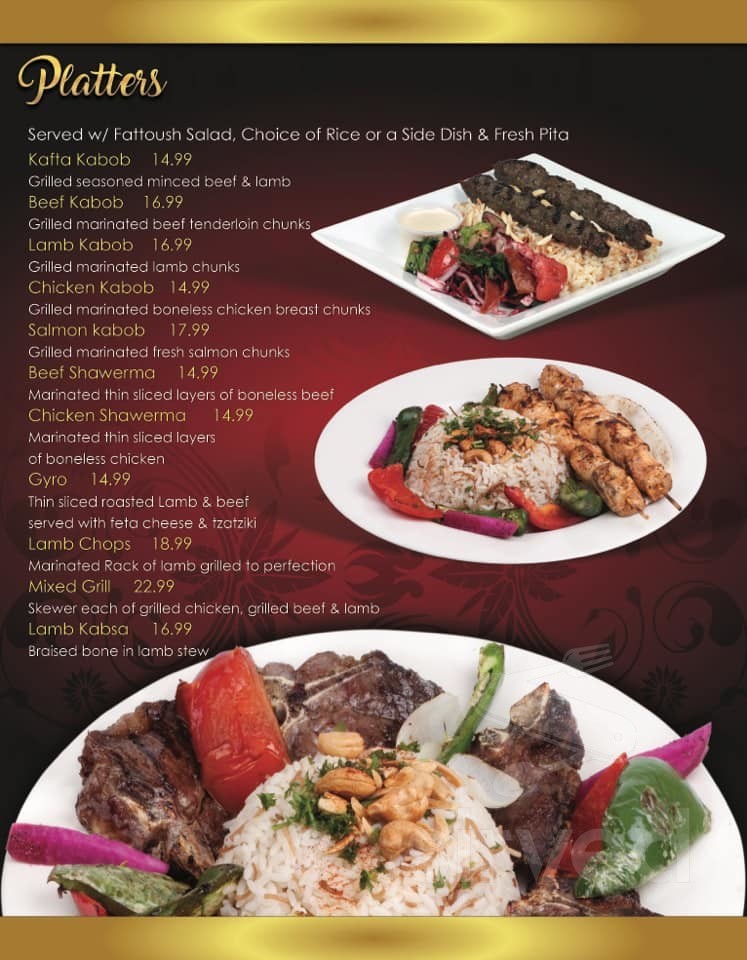 Menu - Woodbridge VA's Zouroona Mediterranean Grill | Sirved