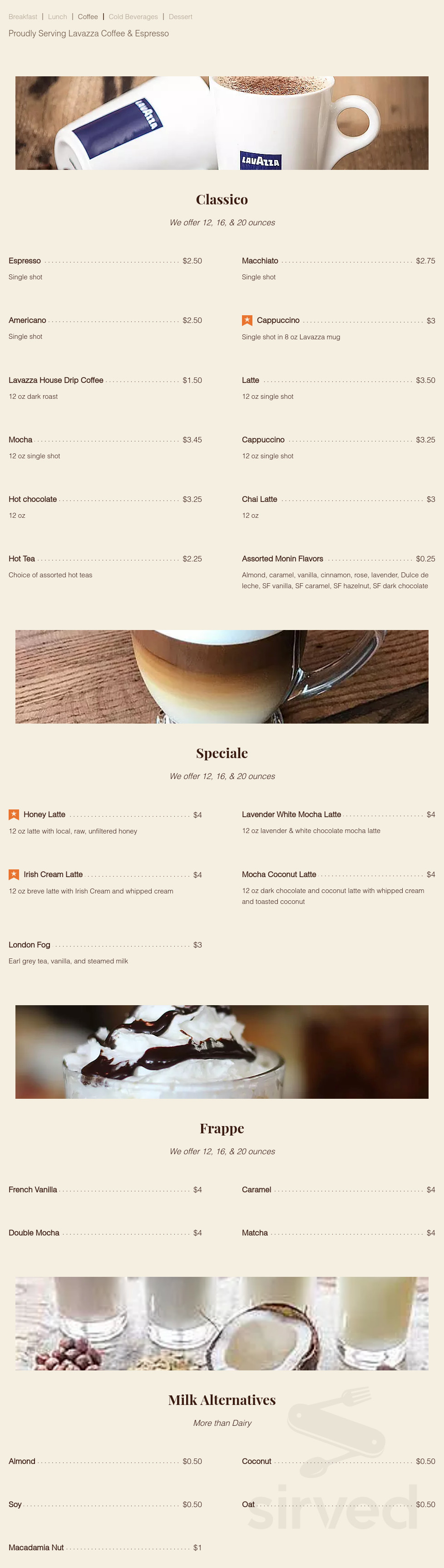 Roma Cafe: Authentic Italian Food & Coffee menu in Las Vegas, Nevada, USA