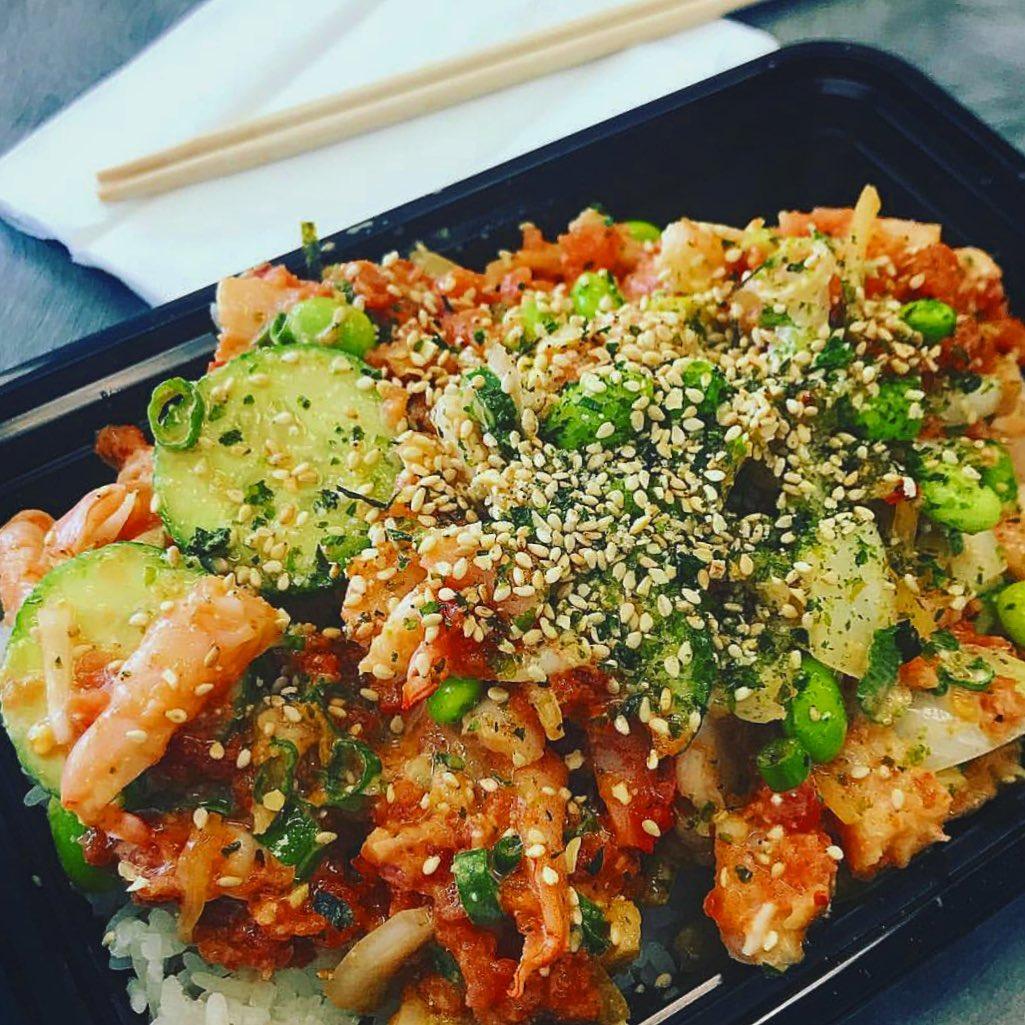 Poke Hana menu in Fontana, California, USA
