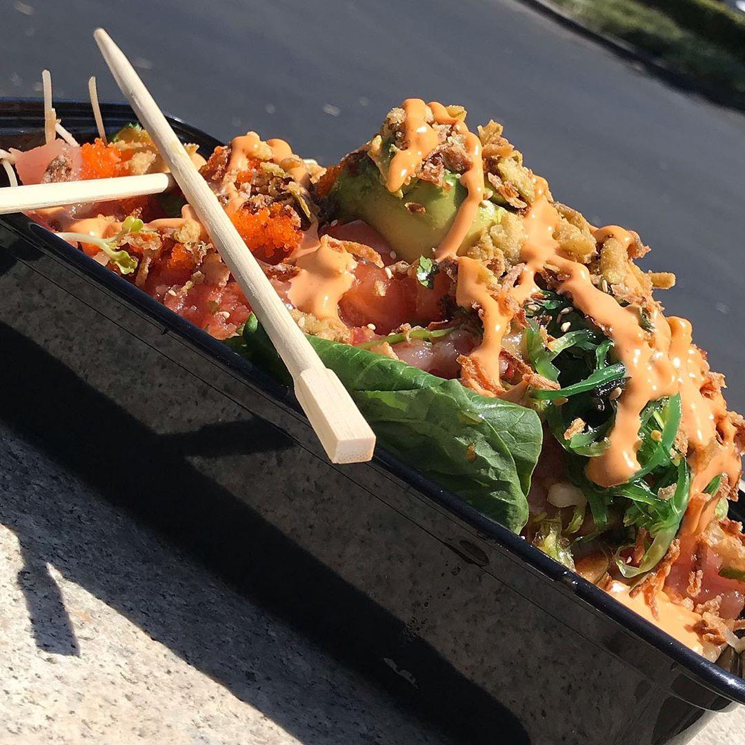 Poke Hana menu in Fontana, California, USA