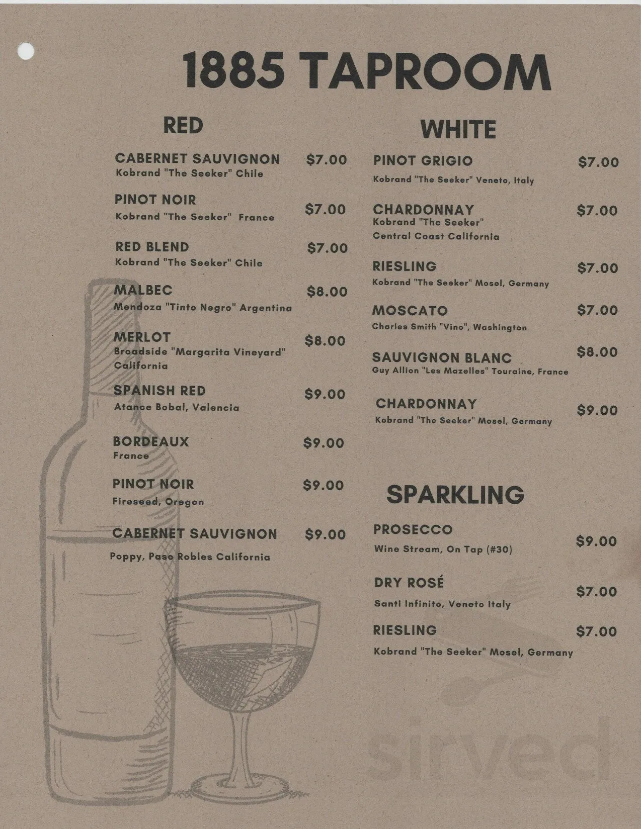 Menu for 1885 Taproom in Simpsonville, SC | Sirved