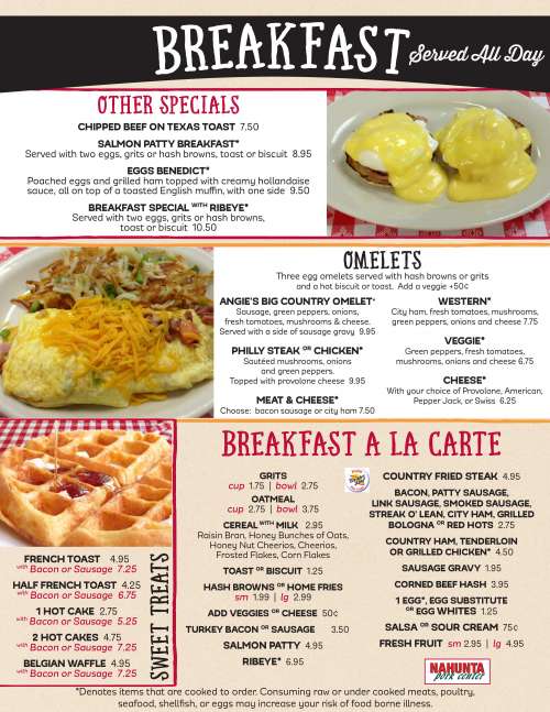 Angie's Restaurant menu in Garner, North Carolina, USA