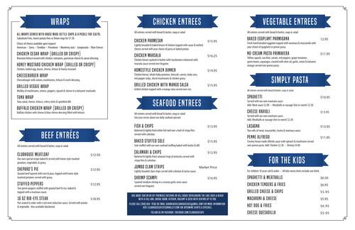 Clubhouse Cafe menu in Stafford Springs, Connecticut, USA