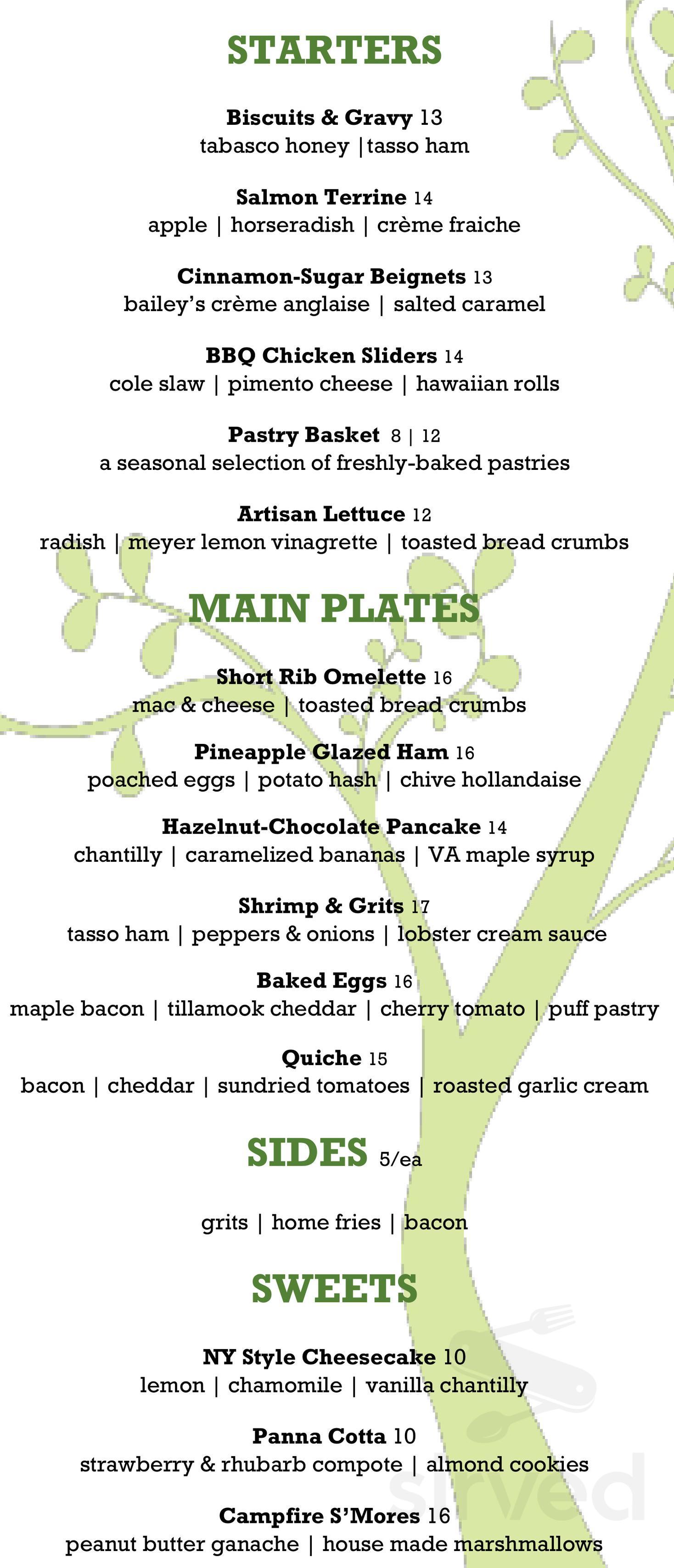 Trummer's Restaurant menu in Clifton, Virginia, USA