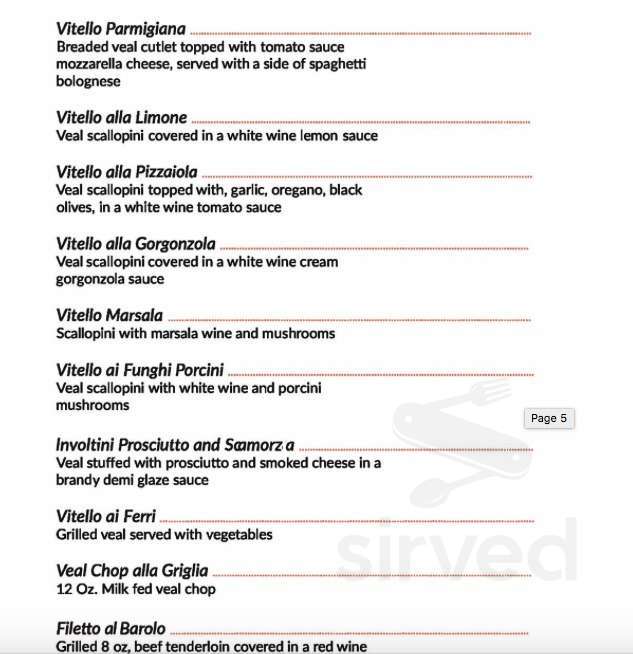 Cucina da Vito menu in Orléans, Ontario, Canada
