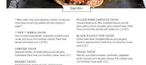 Menu for Black Walnut Cafe in The Woodlands, TX | Sirved