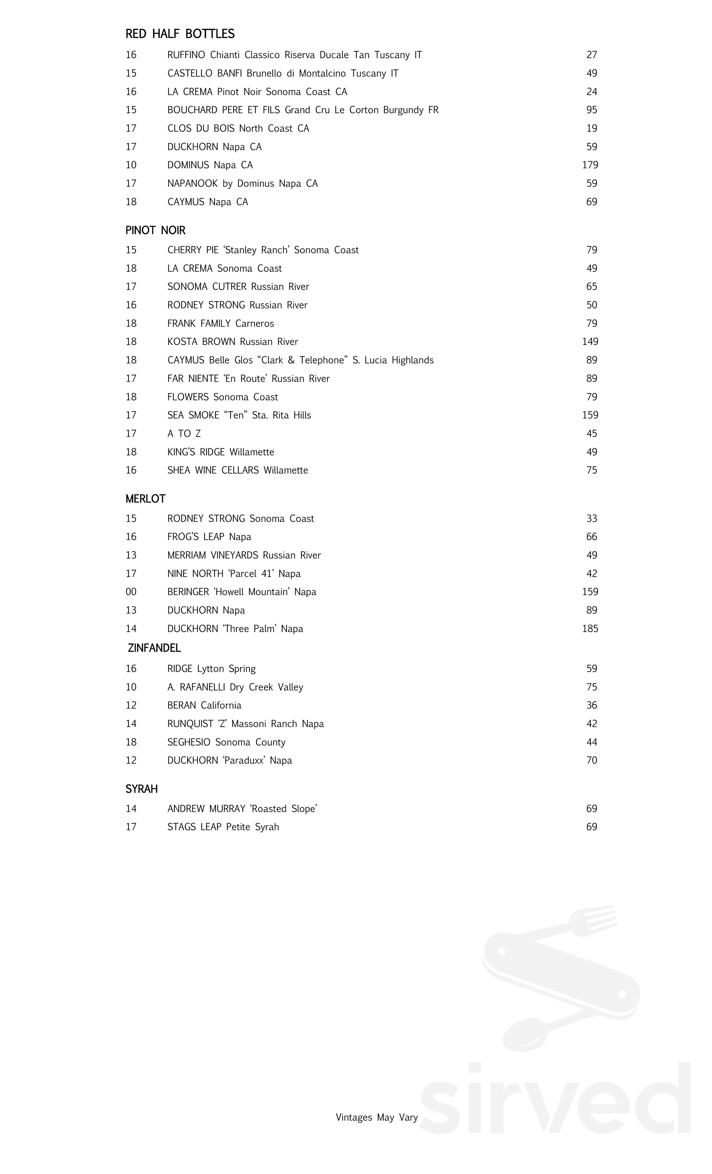 Alba Restaurant menu in Quincy, Massachusetts, USA