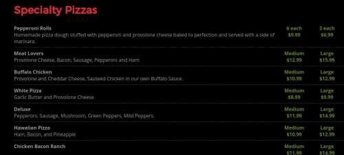 Erie Street Pub menu in Massillon, Ohio, USA