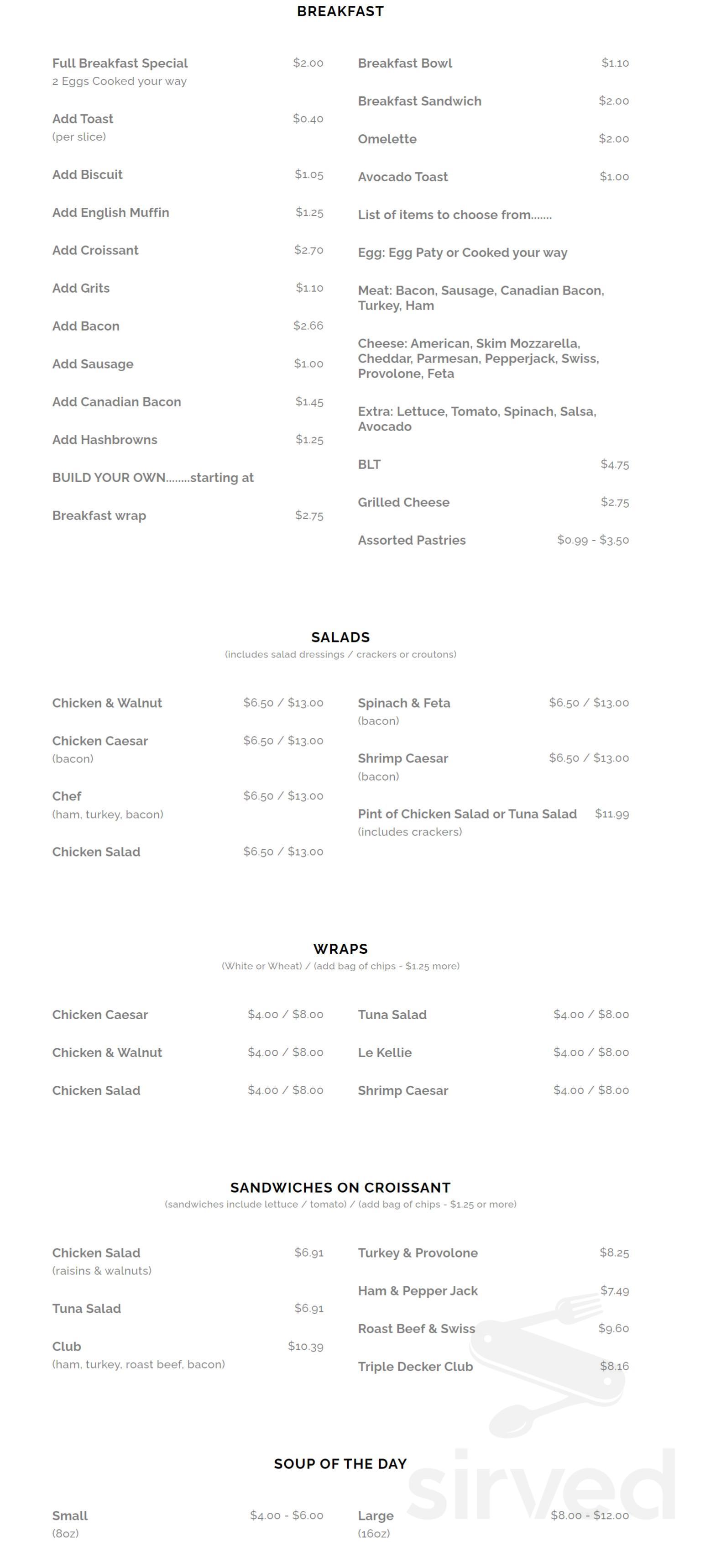 J'aime Le Cafe Luling menus in Luling, Louisiana, United States
