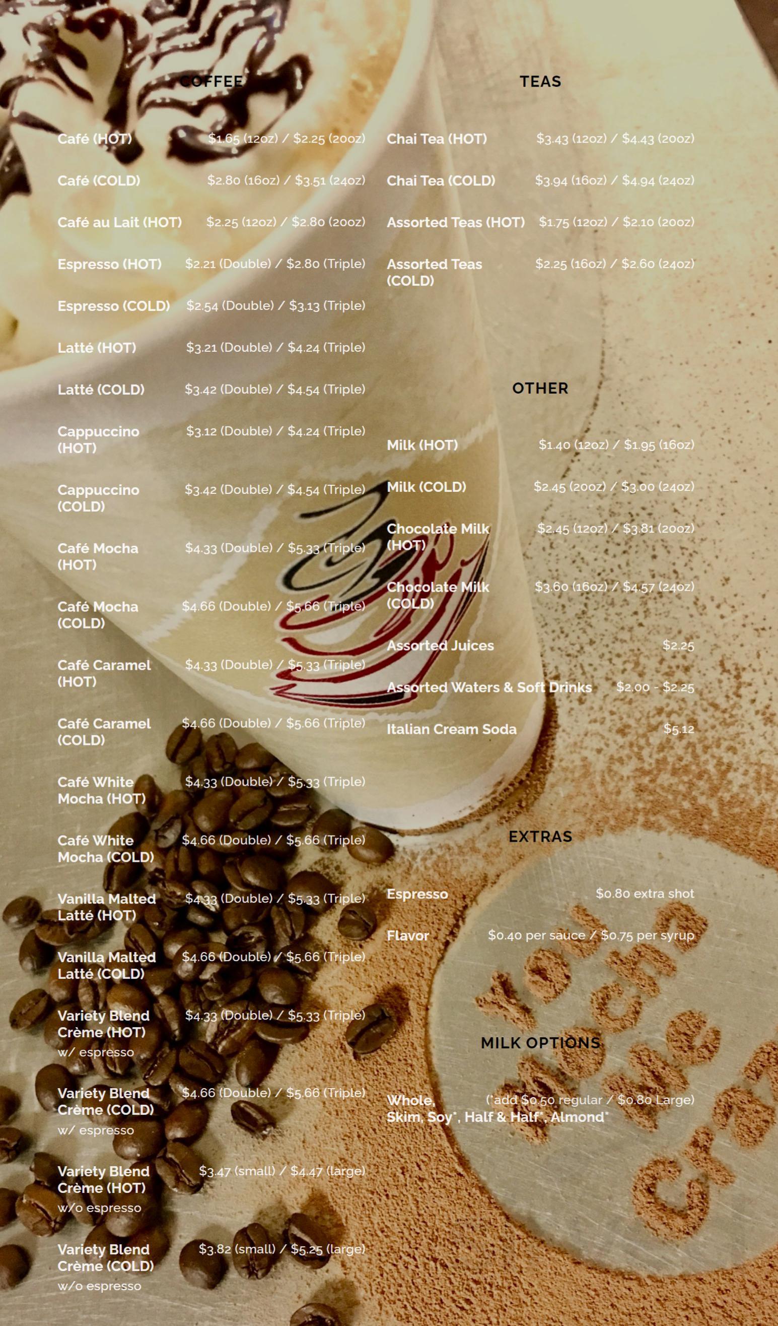 J'aime Le Cafe Luling menus in Luling, Louisiana, United States