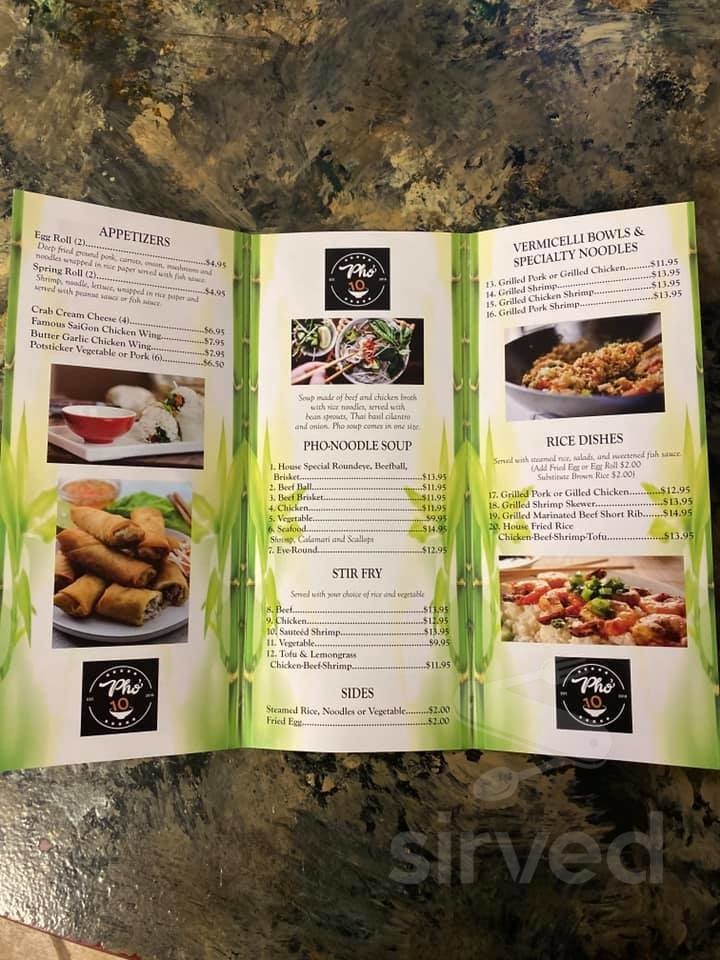 Pho Vi Tai Vietnamese Restaurant menu in Great Falls, Montana, USA