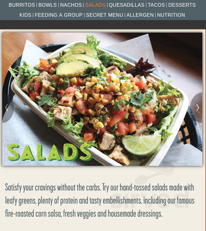 Freebirds World Burrito menu in Lewisville, Texas, USA