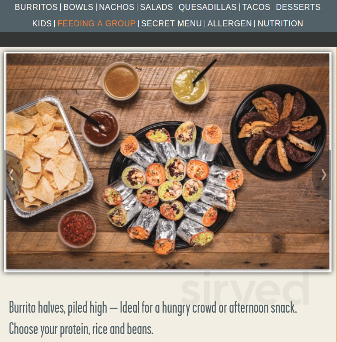 Freebirds World Burrito menu in Lewisville, Texas, USA