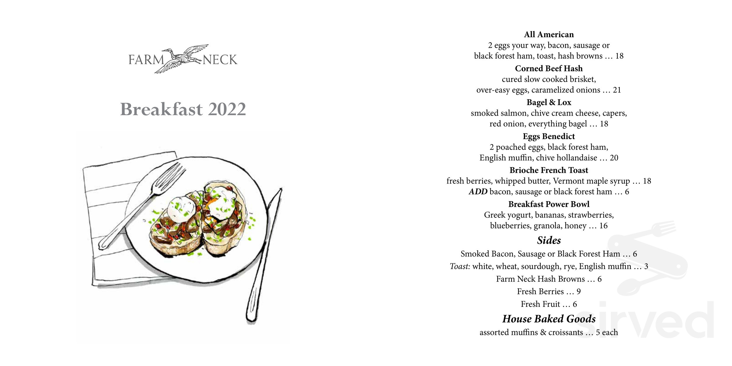 Menu - Oak Bluffs MA's Farm Neck Cafe | Sirved