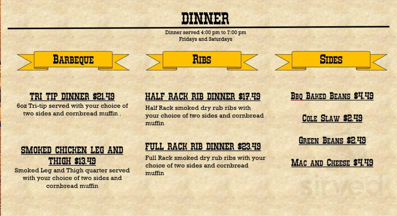 Sumpter Nugget Cafe menu in Sumpter, Oregon, USA