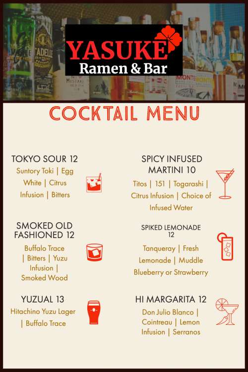 Yasuke Ramen & Bar menu in McAllen, Texas, USA