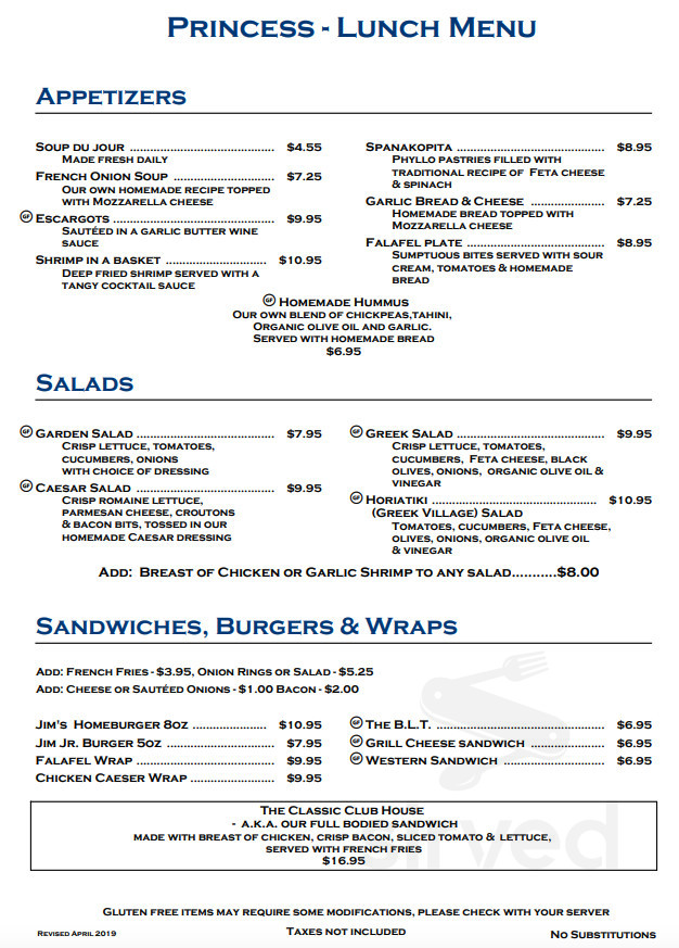 Menu for Pharos in Tobermory, ON | Sirved