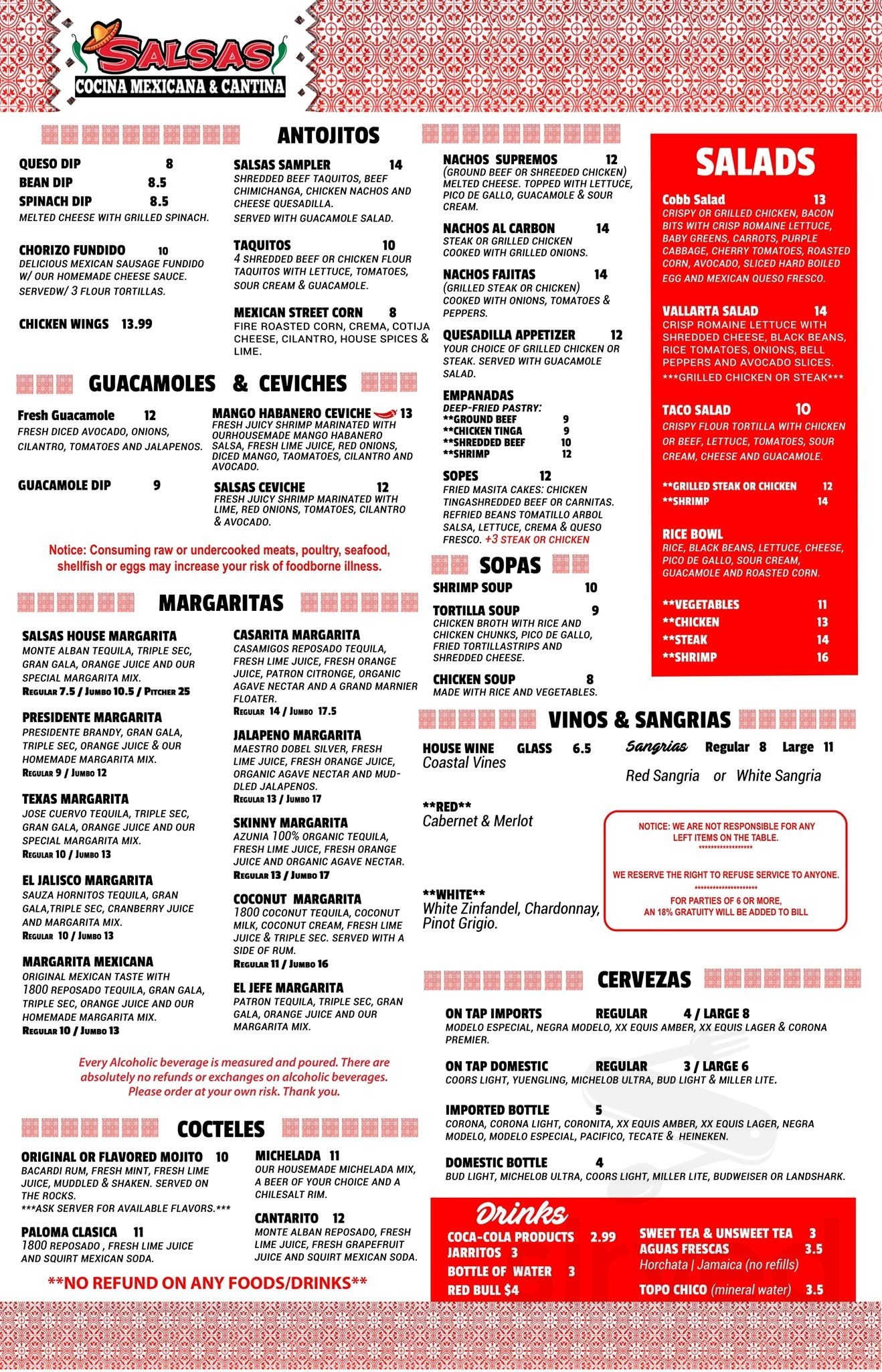 Salsas Cocina River City menus in Jacksonville, Florida, United States