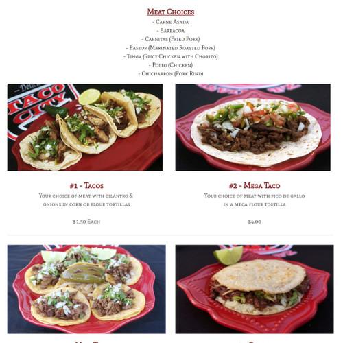Taco City menu in Alvin, Texas, USA