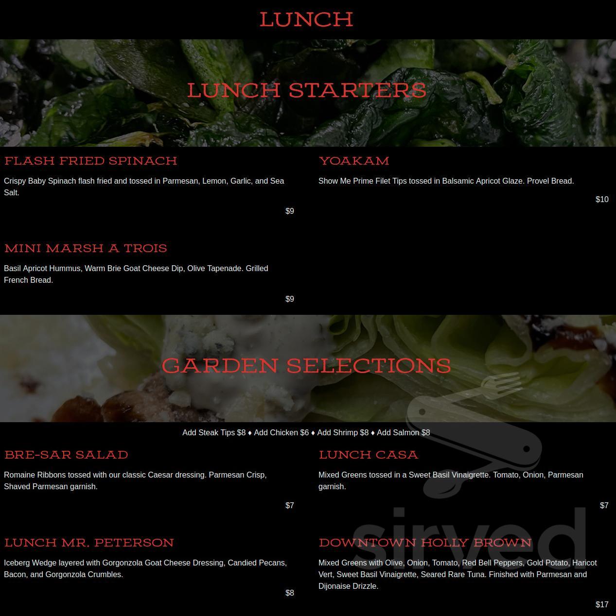 Retro Metro menu in Springfield, Missouri, USA