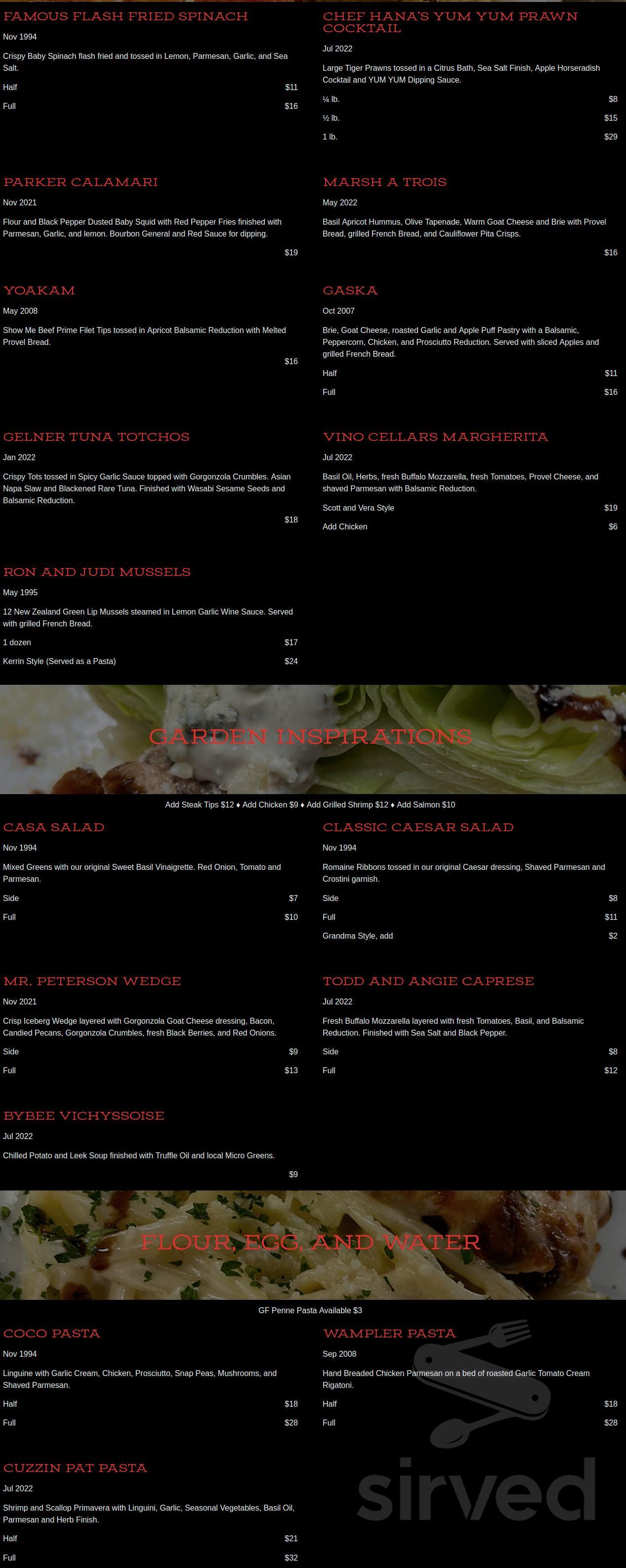 Retro Metro menu in Springfield, Missouri, USA