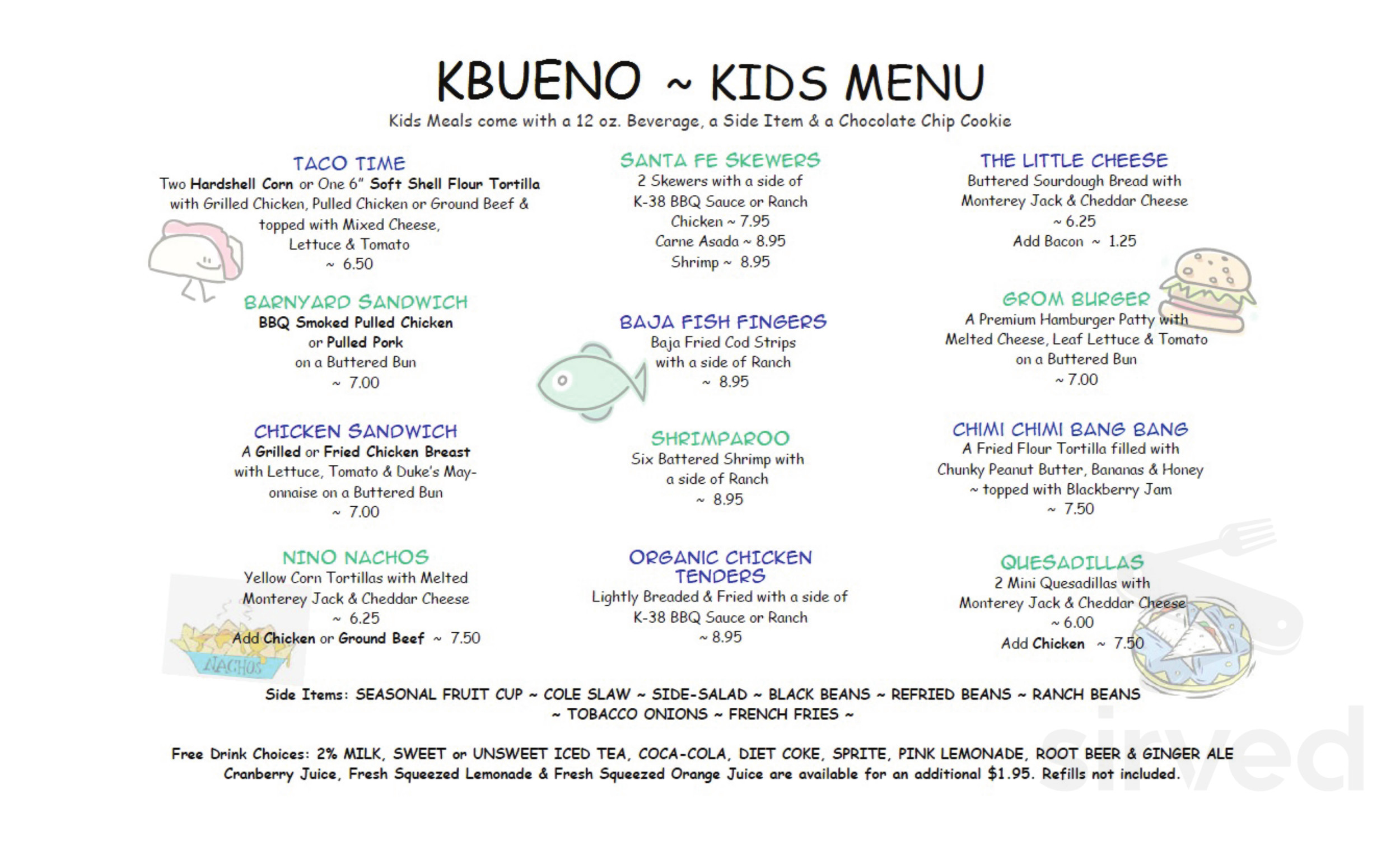 K38 Baja Grill menu in Wilmington, North Carolina, USA