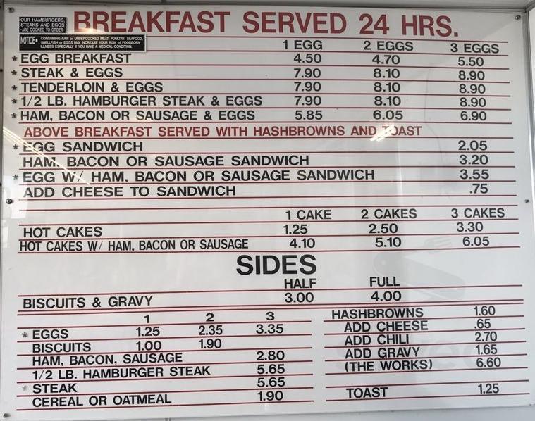 Hayes Hamburger & Chili menus in Kansas City, Missouri, United States