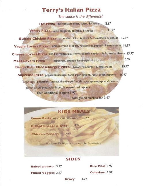 Pub 97 menu in Groveland, Massachusetts, USA