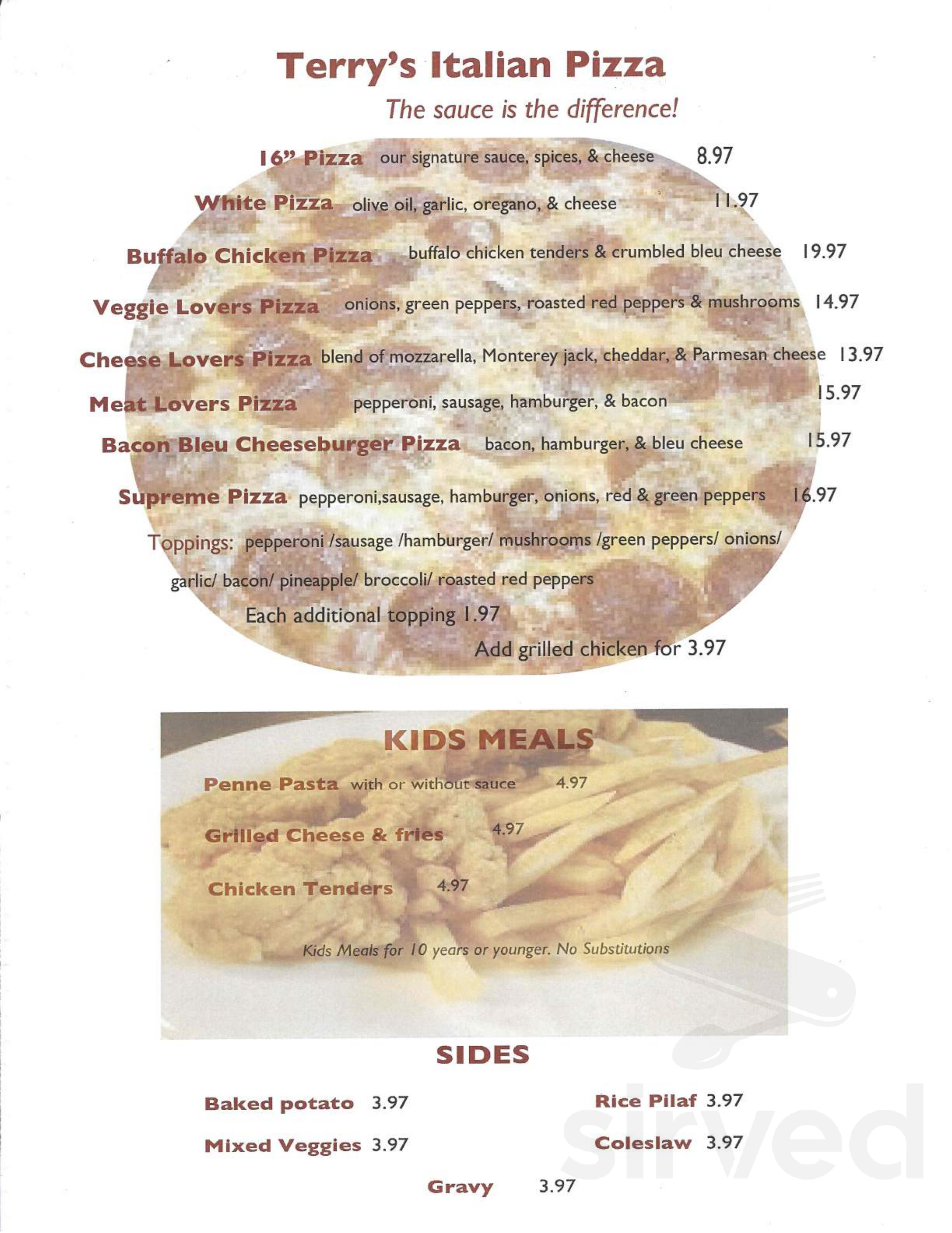 Pub 97 menu in Groveland, Massachusetts, USA